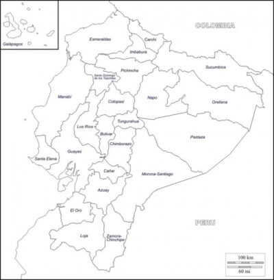 Mapa de Ecuador con nombres y sin nombres