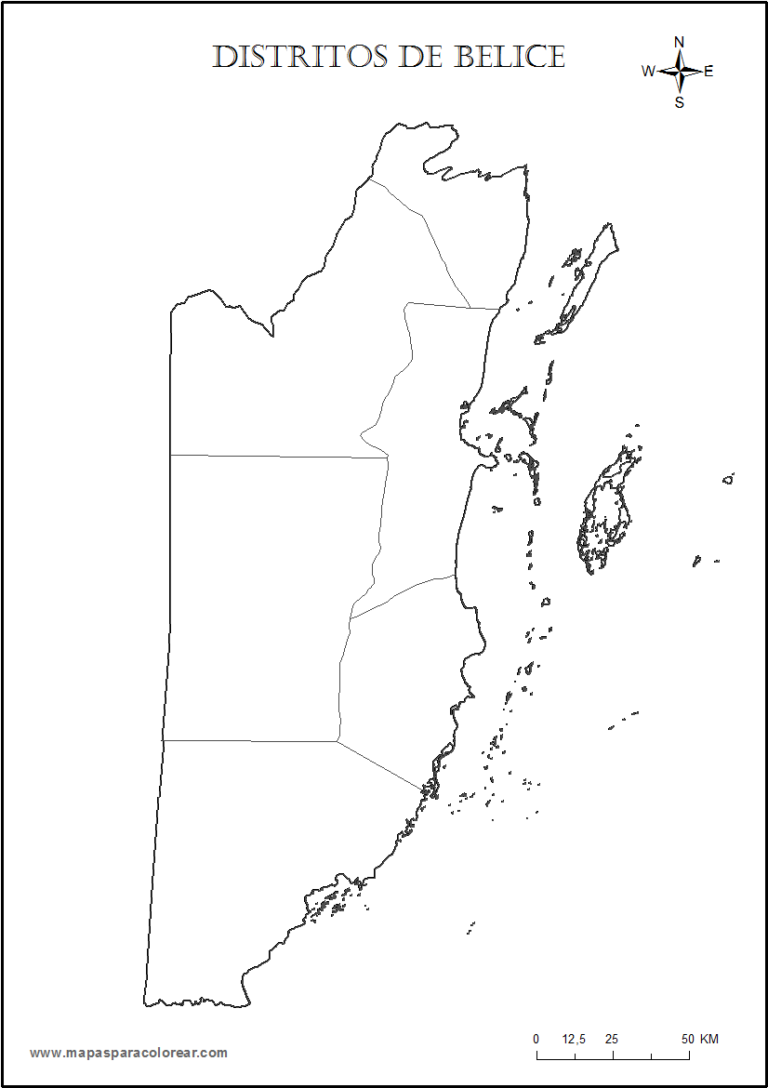 Mapa de Belice con nombres y sin nombres