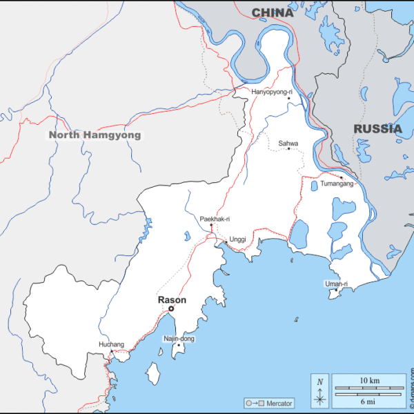 Mapa de Ryanggang con nombres y sin nombres
