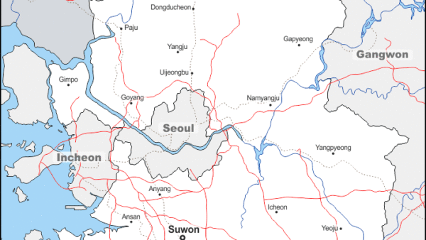 Mapa de Gyeonggi con nombres y sin nombres